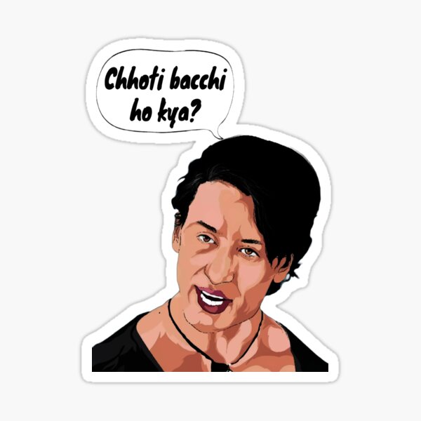 "Cchoti Bacchi Ho Kya Funny Viral Meme Hindi Movie Dialogue" Sticker ...