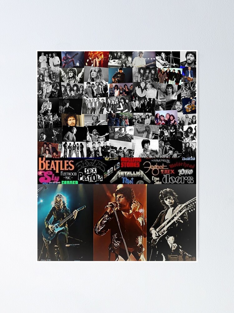 "old school rock bands, " Poster for Sale by monstersart1 | Redbubble