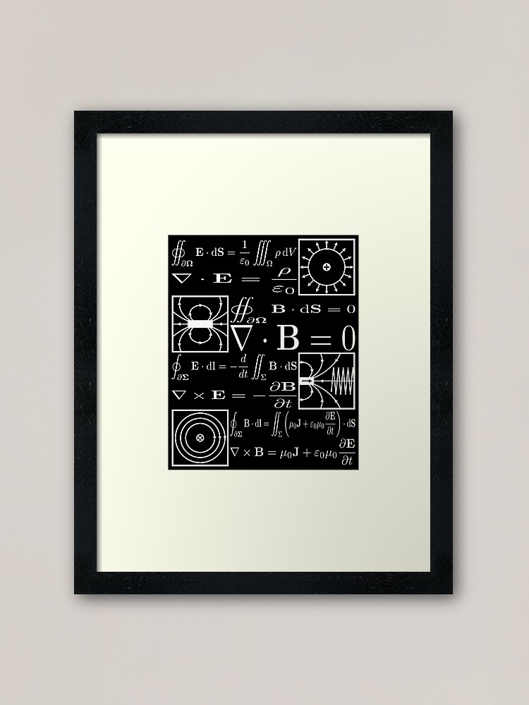 "Maxwell's Equations" Framed Art Print by Feynman | Redbubble