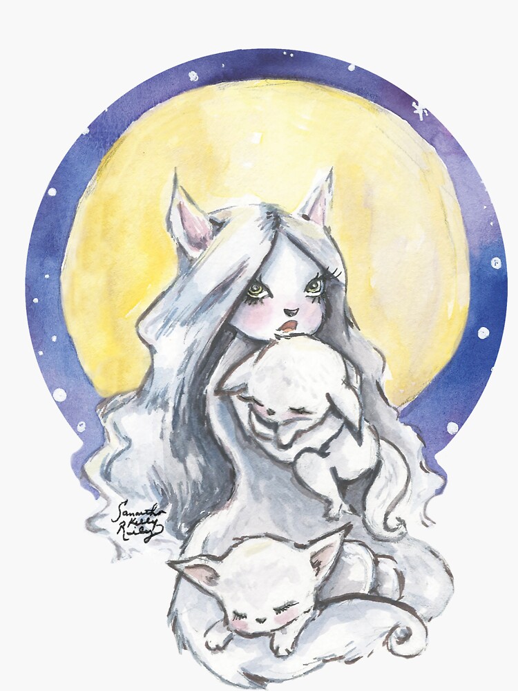 "Keeping Warm- Werewolf Family in the Blizzard" Sticker for Sale by ...