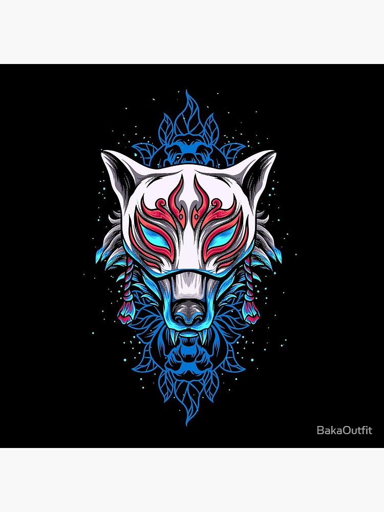 "Kitsune Japanese Folklore Chakra Fox Mask" Poster for Sale by ...