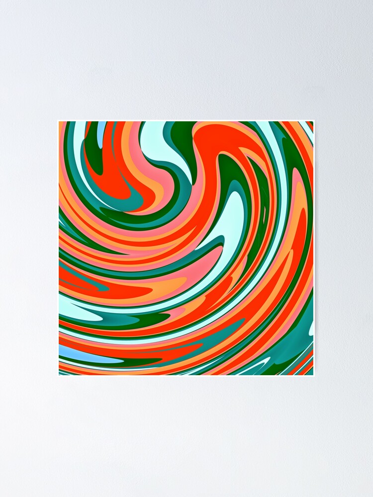 "Shiny Red and Pink Liquified Abstract" Poster for Sale by ...