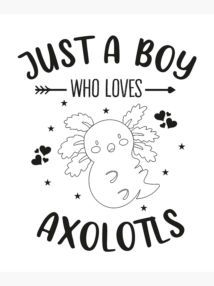 "Funny Axolotl Quote, Mexican Walking Fish, Just A Boy Who Loves ...