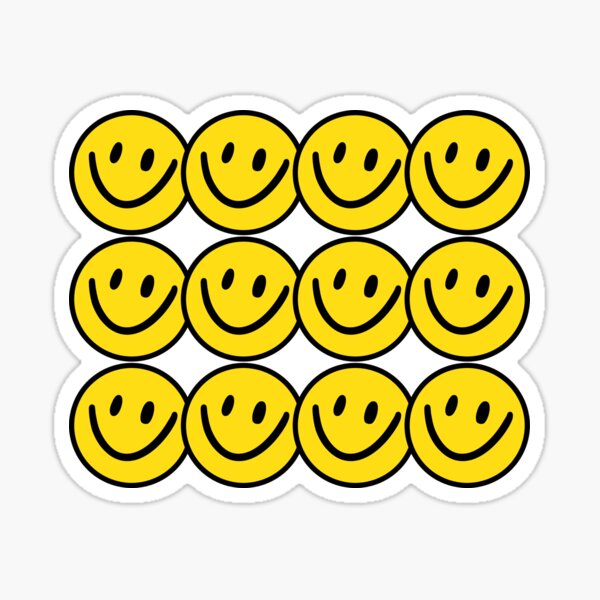 "Yellow Smiley Faces" Sticker for Sale by Designs-By-Isa | Redbubble