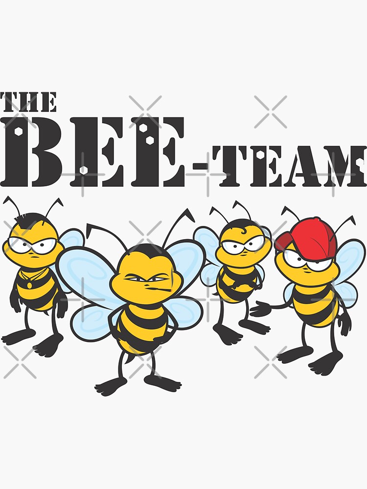 "The Bee Team" Sticker for Sale by jamieleeart | Redbubble