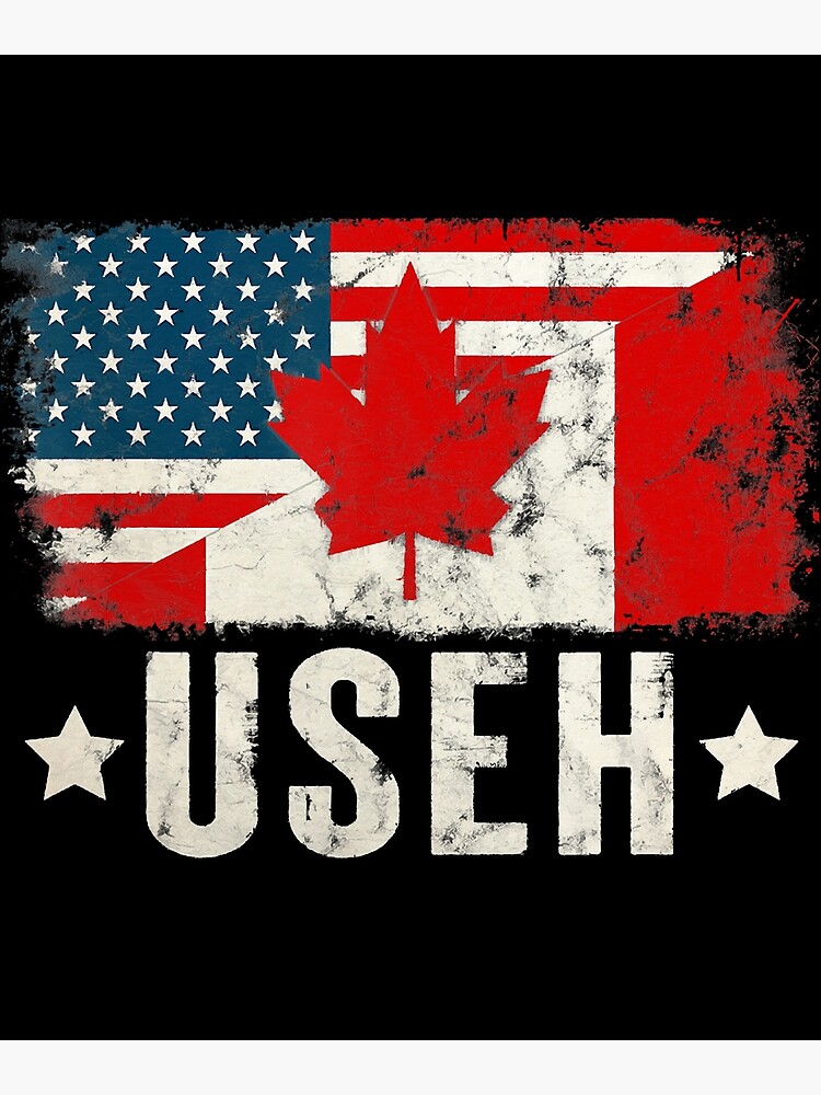"Us Eh Shirt American Canadian Flag Vintage Canada Day" Poster for Sale ...