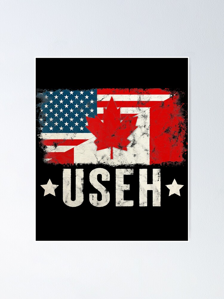 "Us Eh Shirt American Canadian Flag Vintage Canada Day" Poster for Sale ...