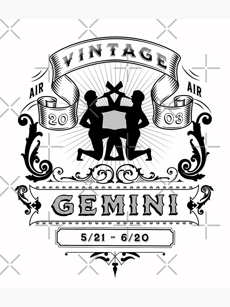 "The Zodiac Sign of Gemini Black and White Vintage 2003" Poster for ...