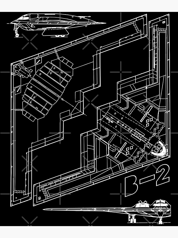 "B-2 Spirit Stealth Bomber US Military Aircraft Blueprint #2224 ...