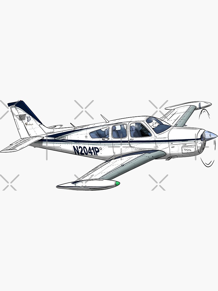 "Beechcraft Bonanza N2041P" Sticker for Sale by Statepallets | Redbubble