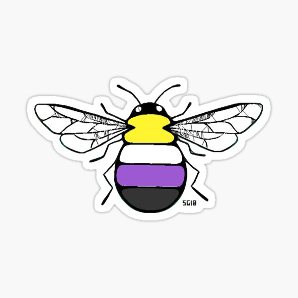 "Non-Binary Pride Bee " Sticker by EdwardBowhay | Redbubble