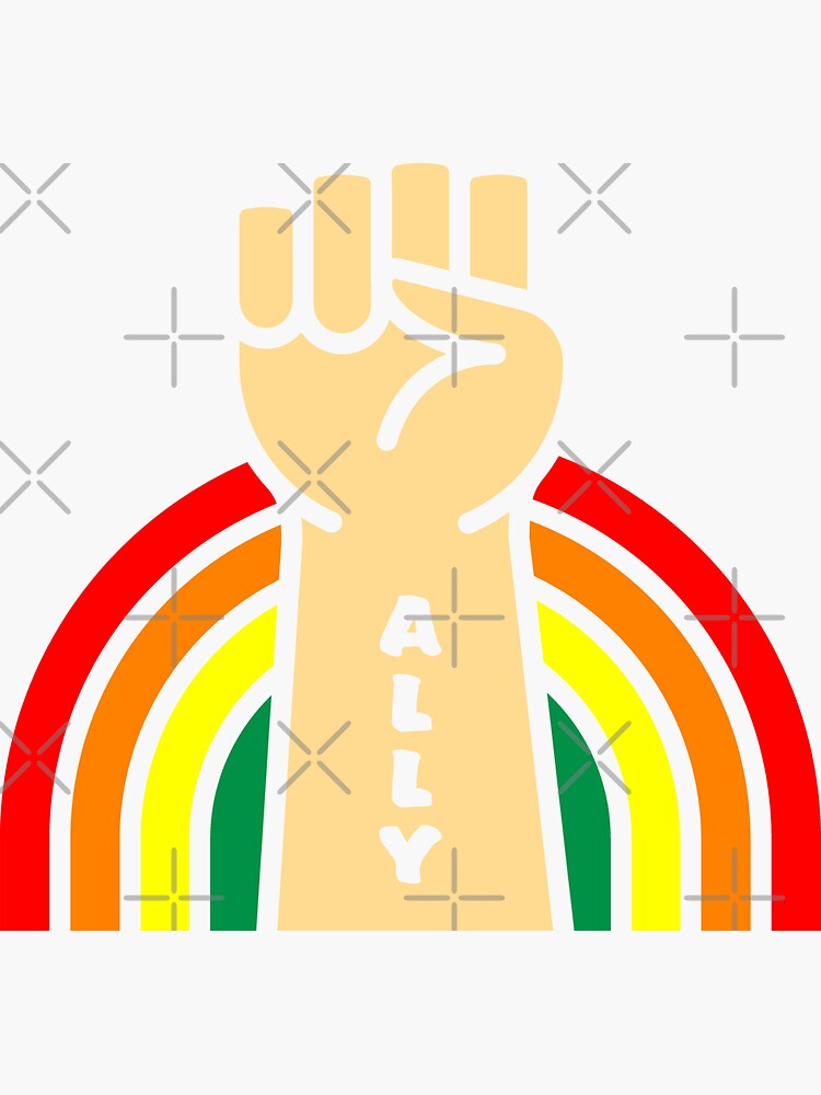 "Pride Allyship" Sticker by OutcastBrain | Redbubble
