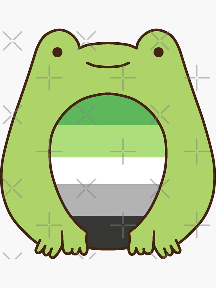 Aromantic Flag Frog Sticker By Frogsinthedale Redbubble