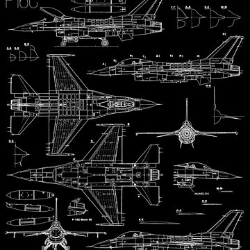 "F-16 Viper Fighting Falcon Fighter Jet US Military Aircraft Blueprint ...