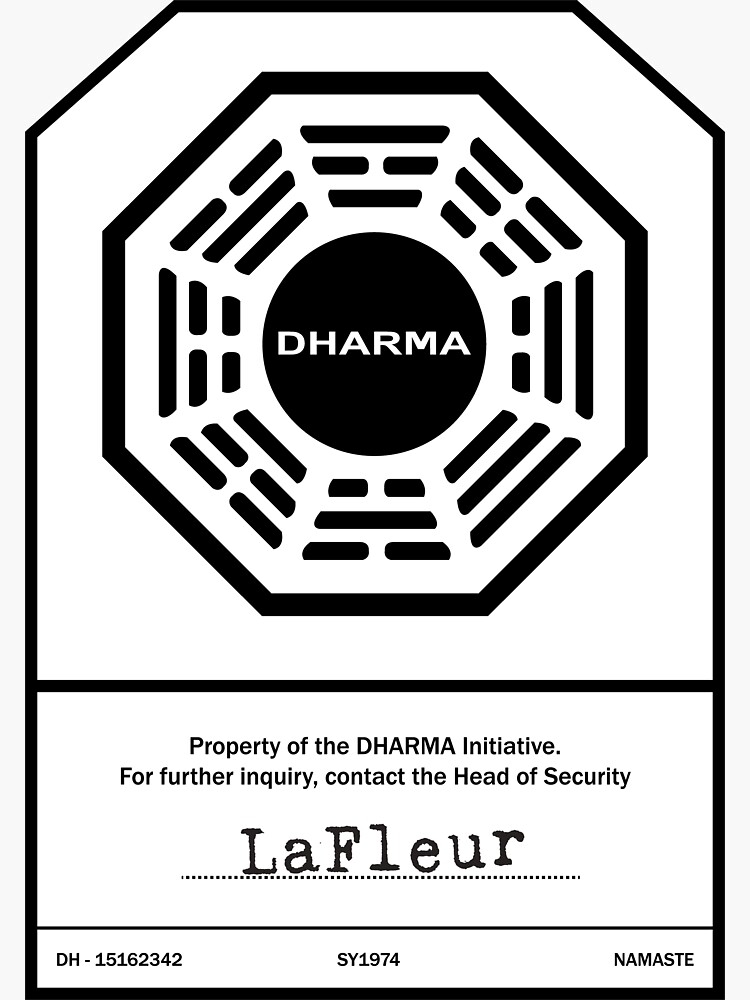 "Dharma Initiative - Head of Security LaFleur 'Lost'" Sticker for Sale ...