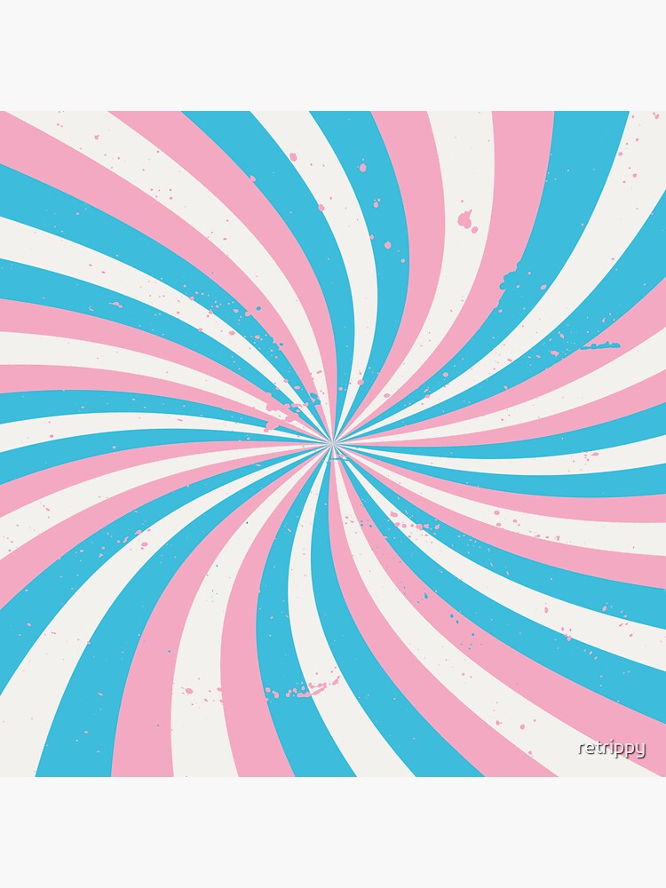 "Trans flag spiral design, sunburst" Sticker for Sale by retrippy ...