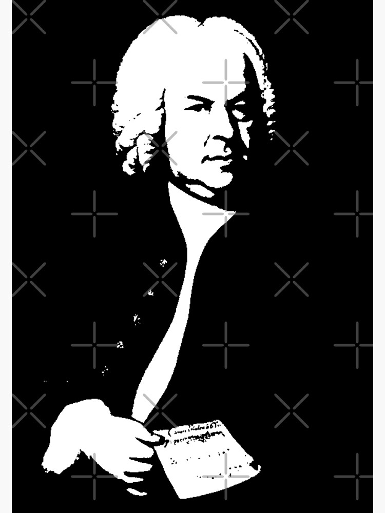 "Bach black and white" Sticker for Sale by Musicianst0re | Redbubble