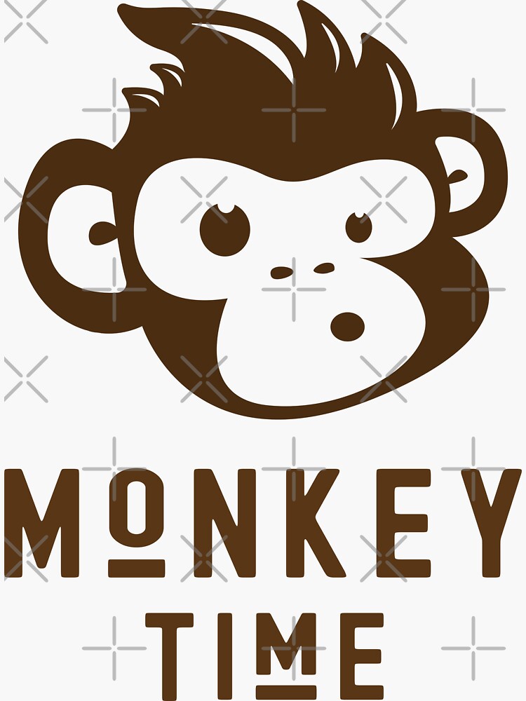 "It's Monkey Time Cute Funny Monkey Face" Sticker for Sale by ...