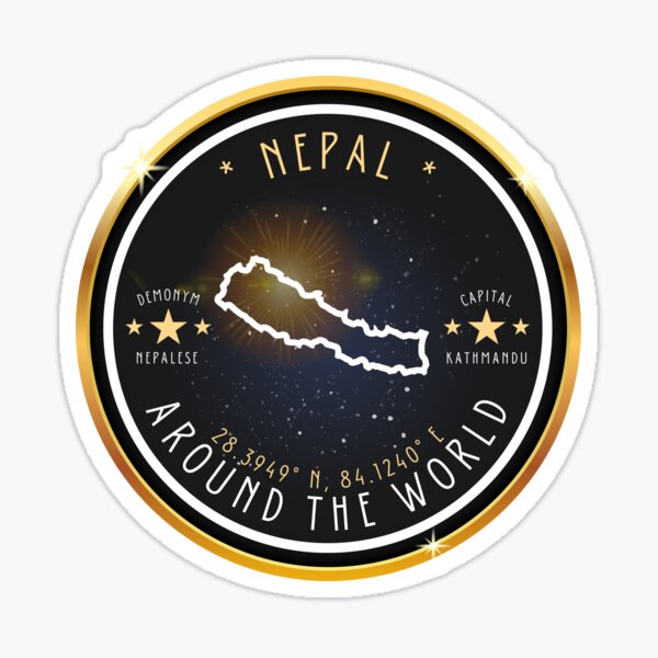 "Nepal Souvenir Country Map Outline | Nepal Coordinates" Sticker for ...