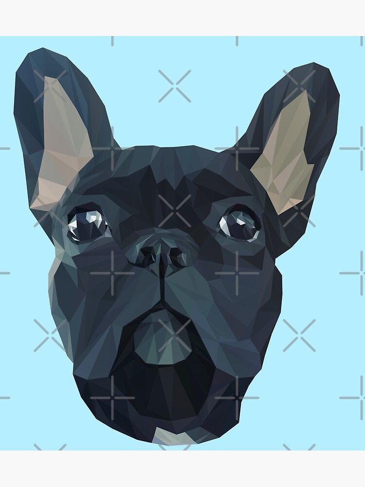 "Cute Polygon Black French Bulldog - Polygon Dog Art" Poster for Sale ...