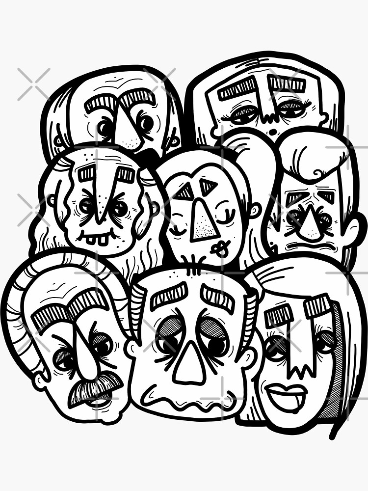 "Many Lines Many Face" Sticker for Sale by SubtleNerdMerch | Redbubble
