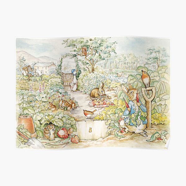 "Peter Rabbit and Friends - Beatrix Potter" Poster for Sale by ...
