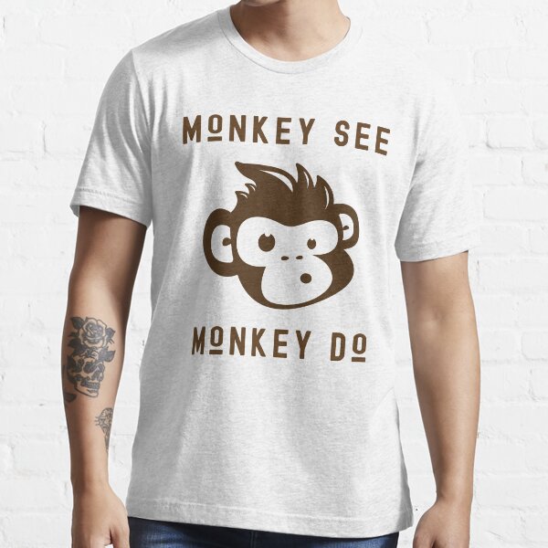 "Monkey See Monkey Do Cute Adorable Funny Monkey Face" T-shirt for Sale ...