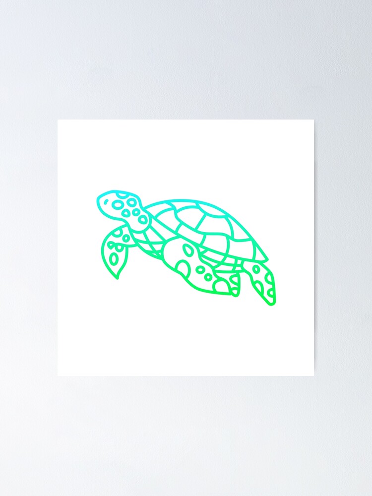 "Beach Sea Turtle Modern Fade Design" Poster for Sale by Beach-Designs ...