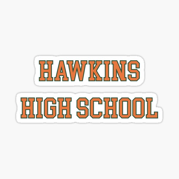 "Hawkins High School Stranger Things-Logo-Shirt-Hut 5" Sticker von ...