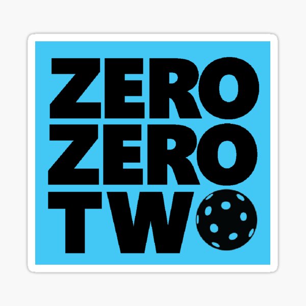 "Zero Zero Two Pickleball Ball Square Blue (002)" Sticker for Sale by ...