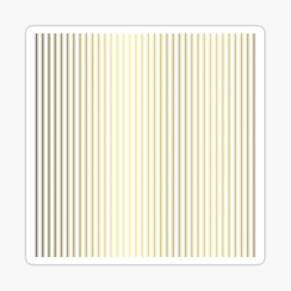 "White and Gold Narrow Striped Mattress Ticking Pattern" Sticker for ...