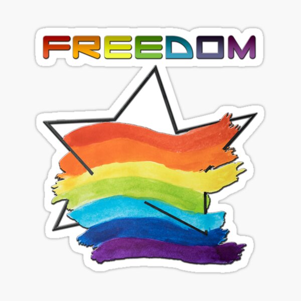"RAINBOW star FREEDOM" Sticker for Sale by nastiaart | Redbubble
