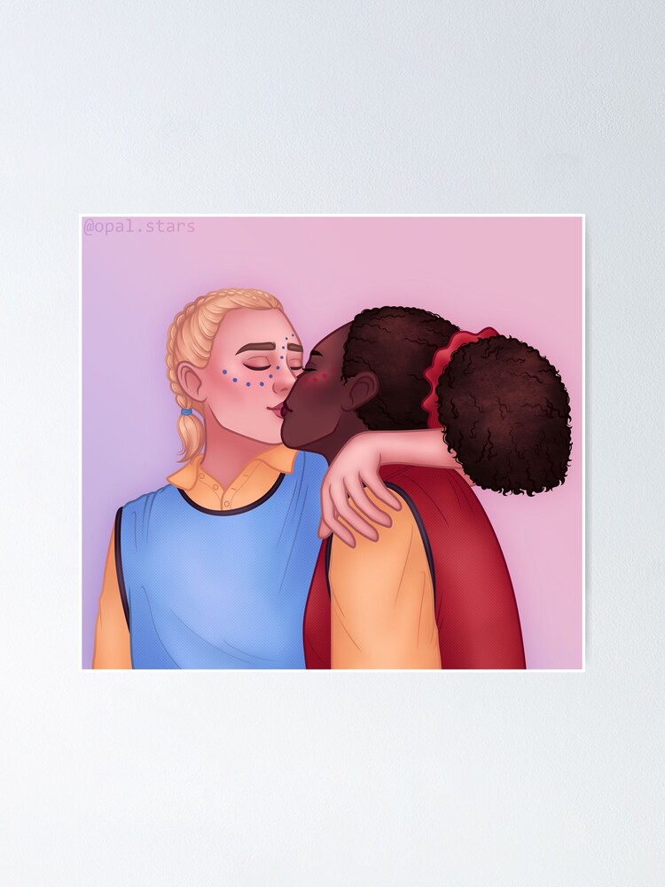Heartstopper Tara And Darcy Kiss Poster For Sale By Opal Stars Redbubble