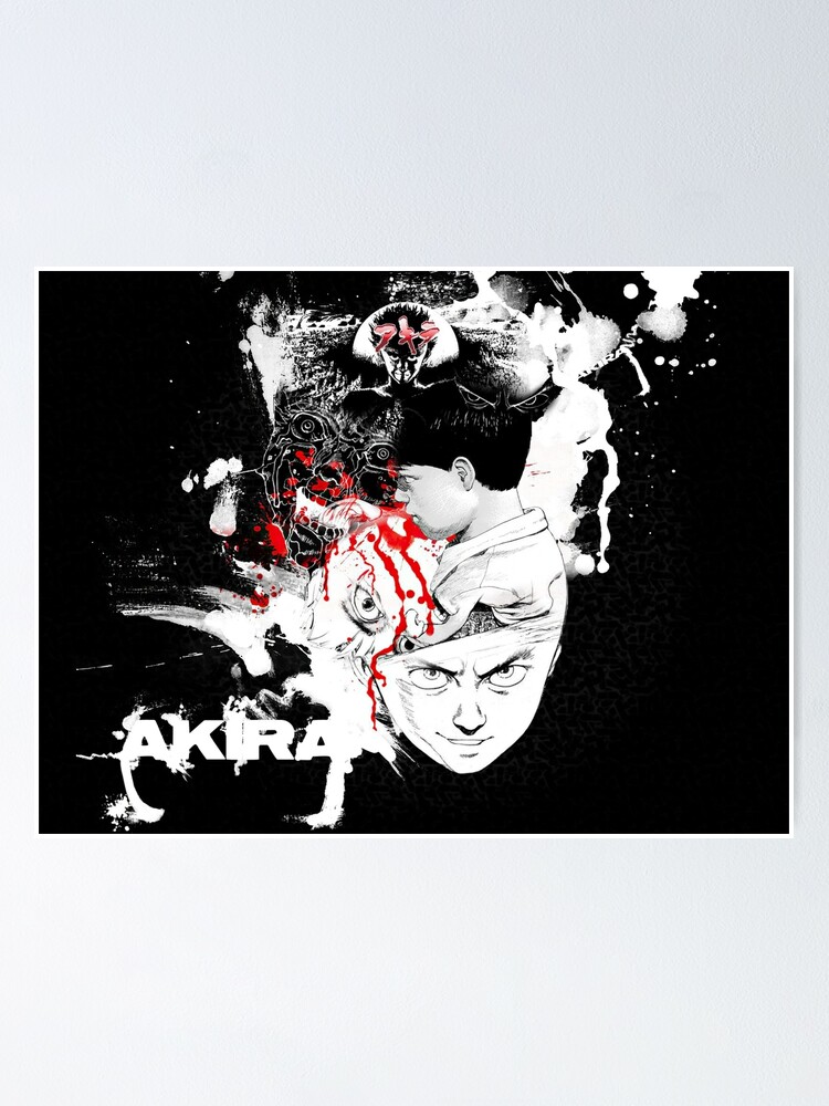 "AKIRA black/white/red anime collage tetsuo kaneda blood" Poster for ...