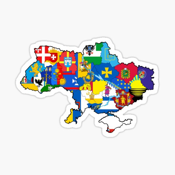 "Map of Ukraine with regions flags" Sticker for Sale by mo91 | Redbubble