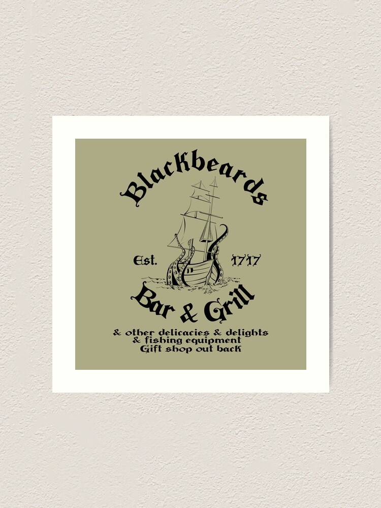 "Blackbeard's Bar & Grill Logo" Art Print for Sale by timocracies ...