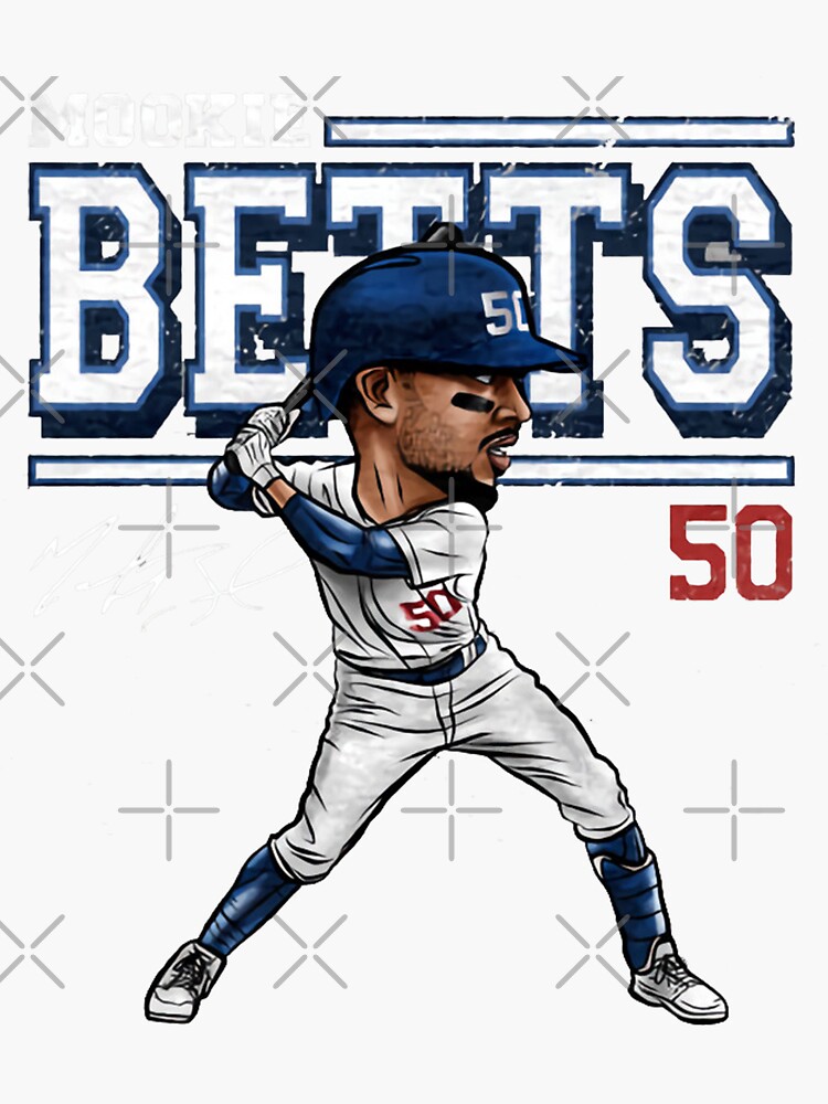 "Mookie Betts Cartoon" Sticker for Sale by wardwilliam90 | Redbubble