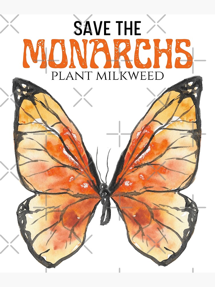 "Save The Monarchs Plant Some Milkweed Butterfly " Poster for Sale by ...