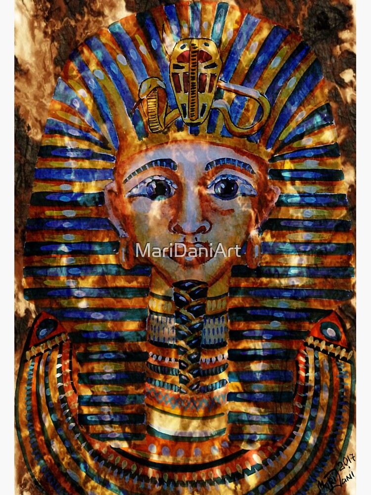 Pegatina «Faraón, dibujo de acuarela editado por MariDani Art, #2» de ...