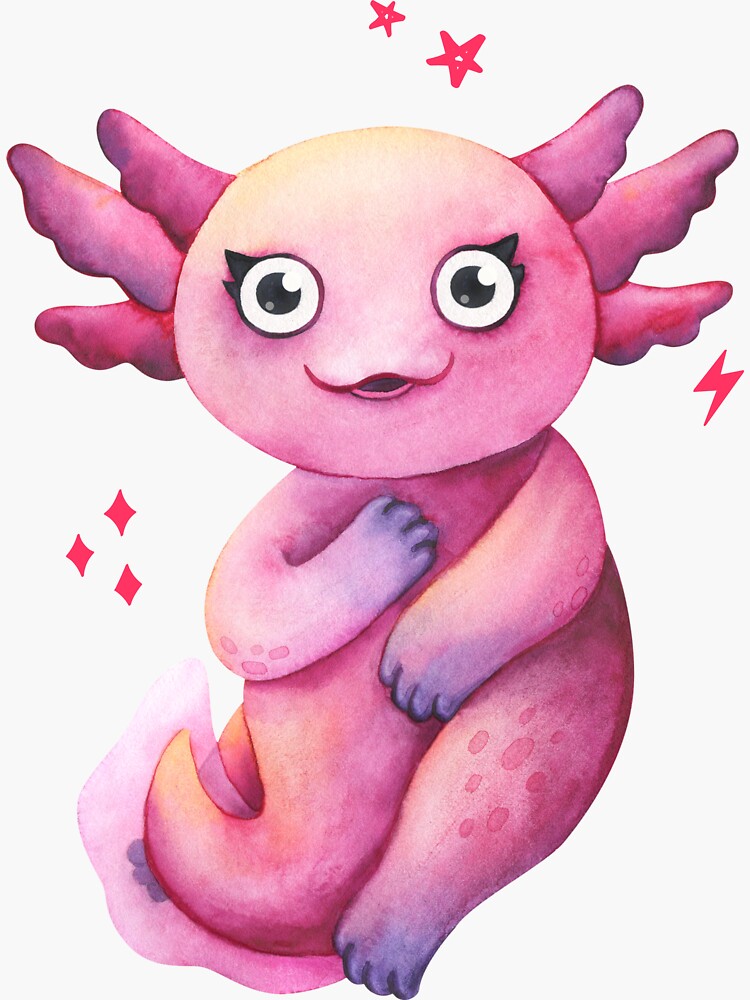 "Cute axolotl pet t-shirt" Sticker by Simtom | Redbubble