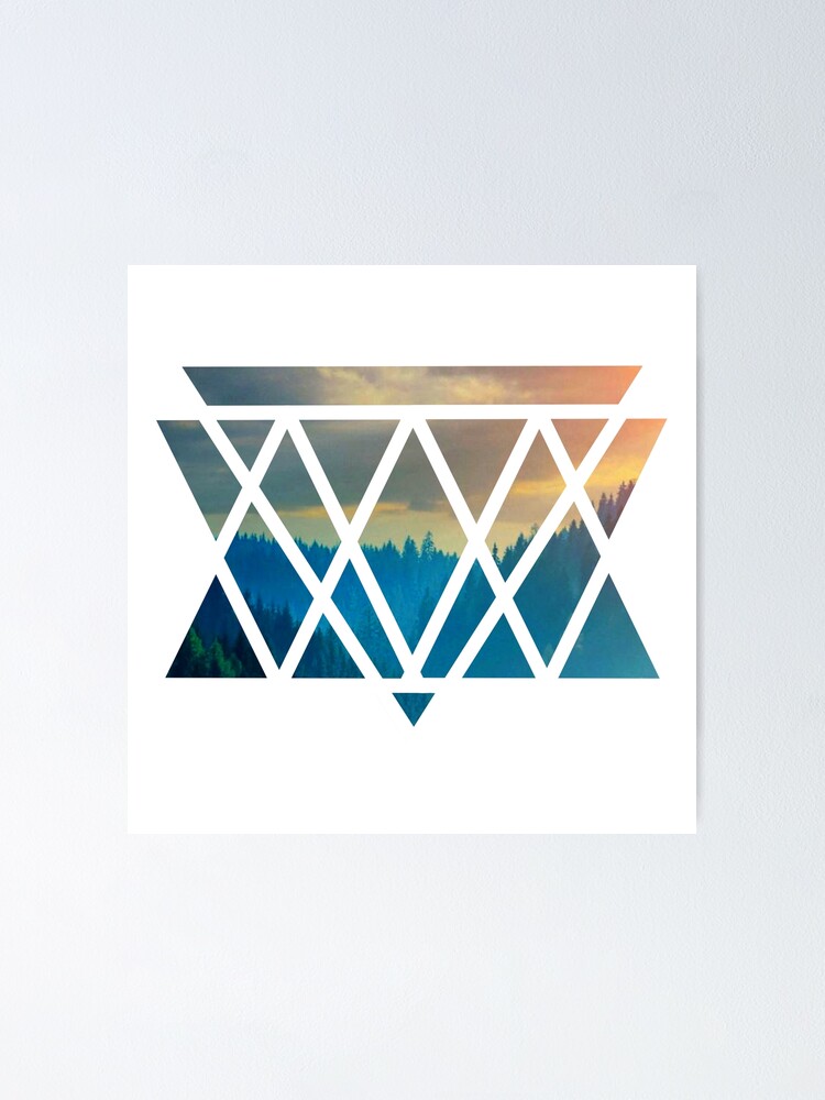 "Sacred Geometry Triangles - Misty Forest Classic" Poster for Sale by ...