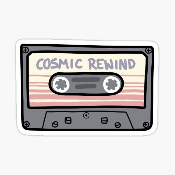 "Cosmic Rewind Cassette Tape" Sticker for Sale by sibling-sticker ...