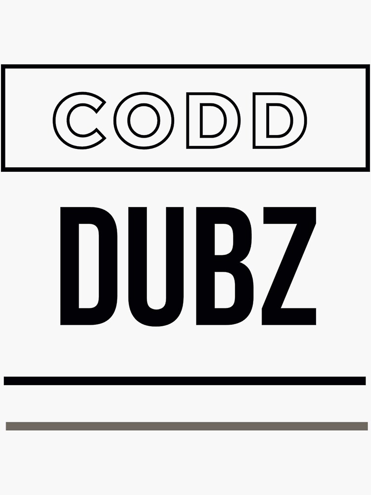 "CODD DUBZ WHITE & BLACK LOGO" Sticker by SandaruLakshan | Redbubble