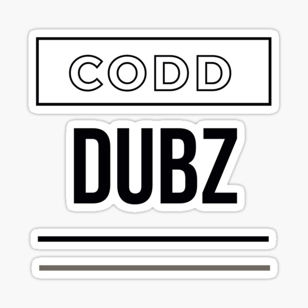 "CODD DUBZ WHITE & BLACK LOGO" Sticker by SandaruLakshan | Redbubble