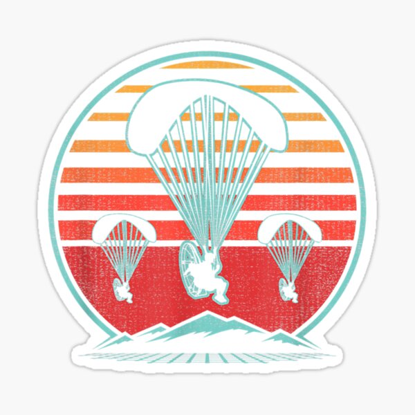 "Paramotor Powered Paragliding Retro Vintage 80s Style Gift" Sticker ...