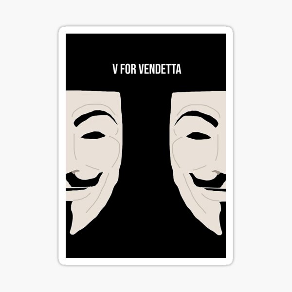 "Mask V For Vedetta Aesthetic Poster" Sticker for Sale by bannysnop ...