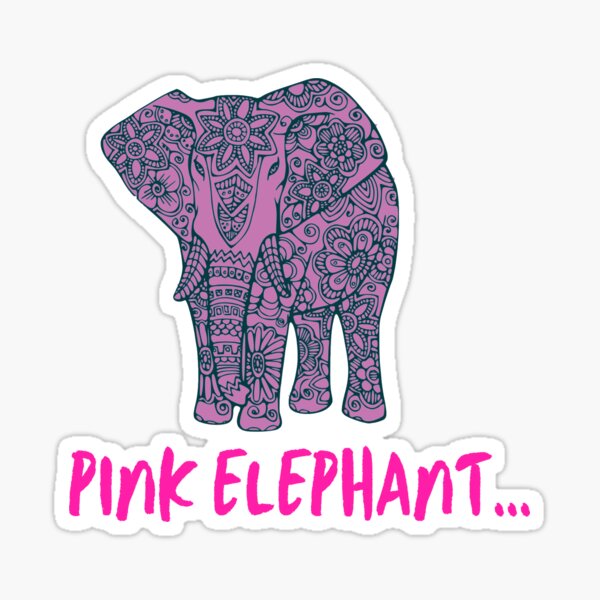 "pink elephant" Sticker for Sale by LuxaDesign | Redbubble