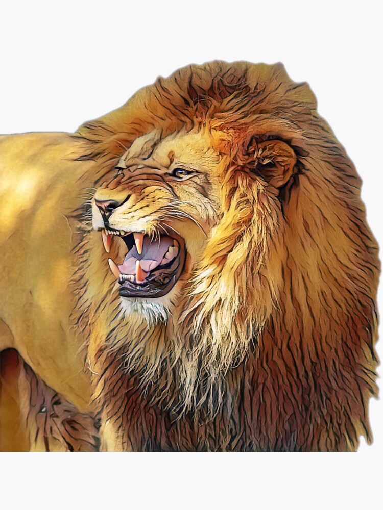 "Lion Roaring " Sticker for Sale by CuteAnimals121 | Redbubble