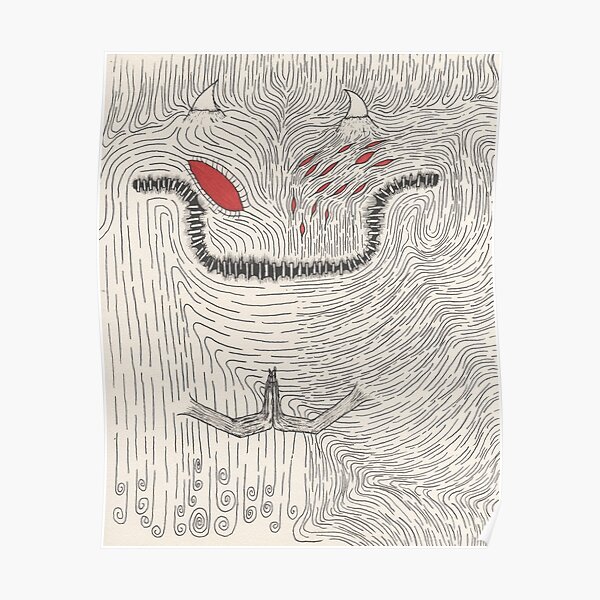 "Two-Faced Oni" Poster for Sale by Ink-Born-Beasts | Redbubble