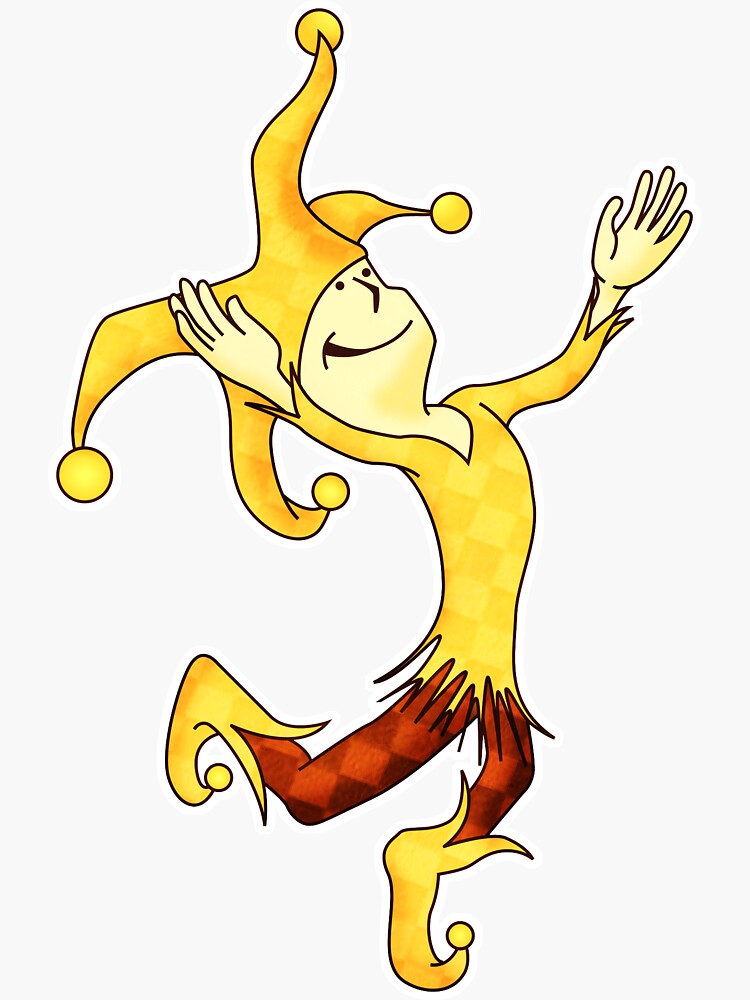 "Jolly Jester" Sticker by pixelvision | Redbubble